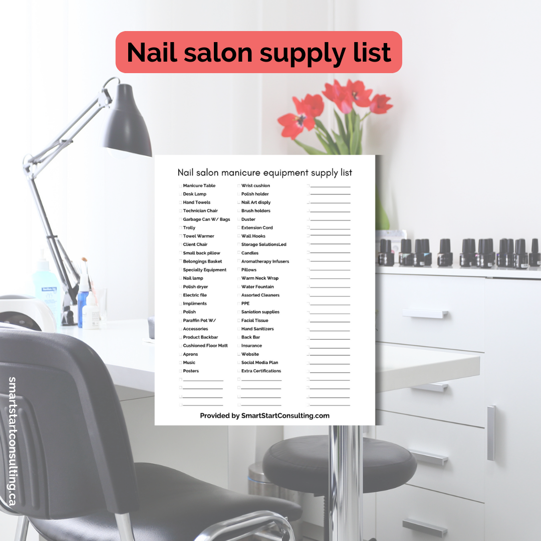 Nail salon manicure equipment supply list - Smart Start Consulting